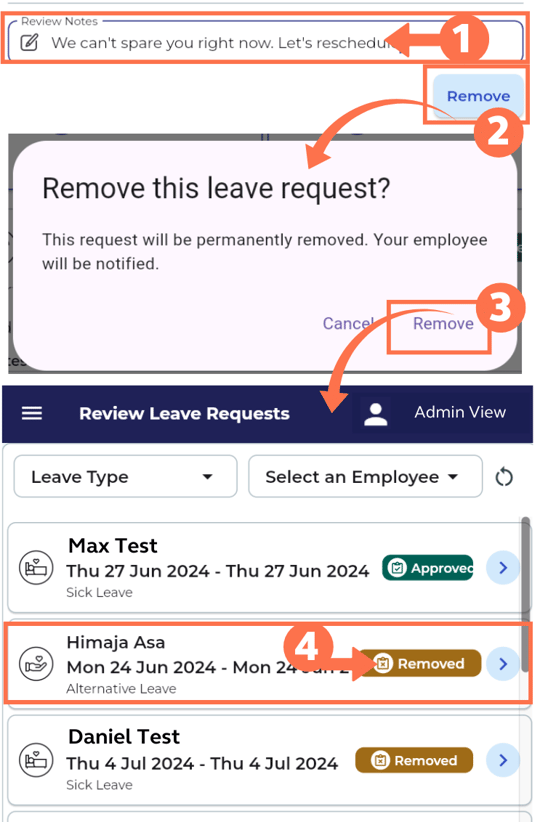 Withdrawing or Removing an Approved Leave Request - Payroll Portal